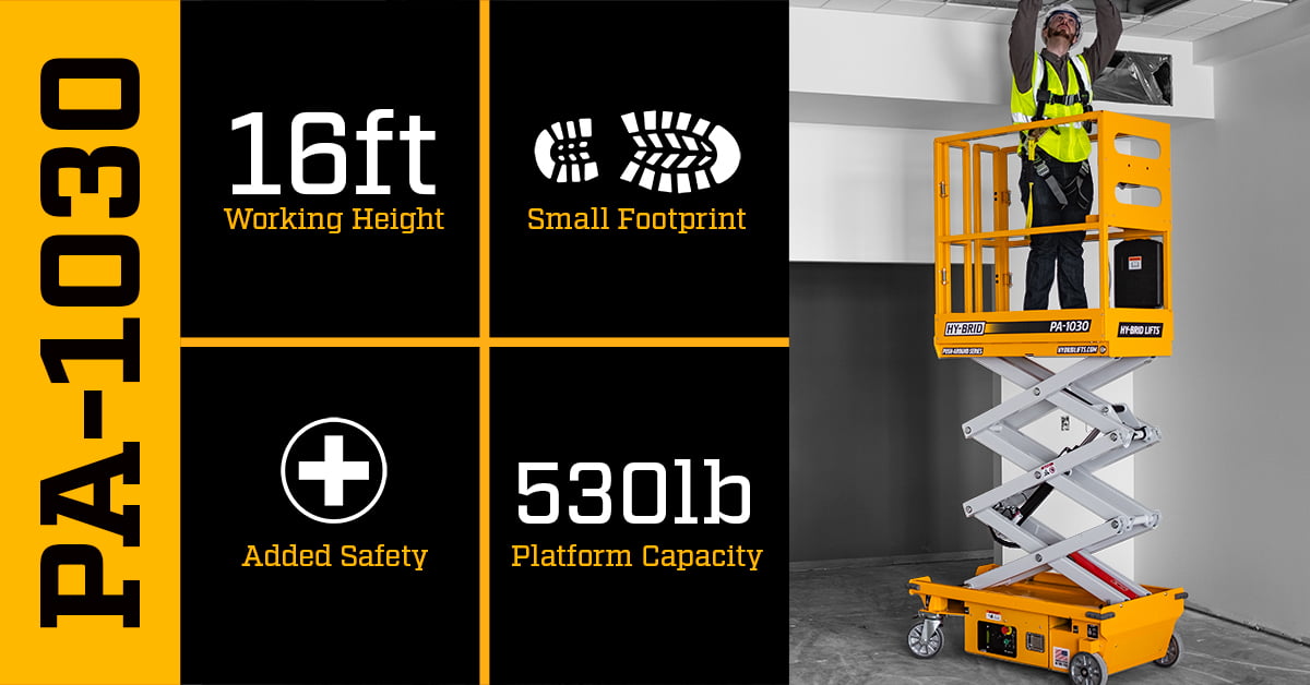 PA-1030 A92.20 Push-Around Scissor Lift | Hy-Brid Lifts